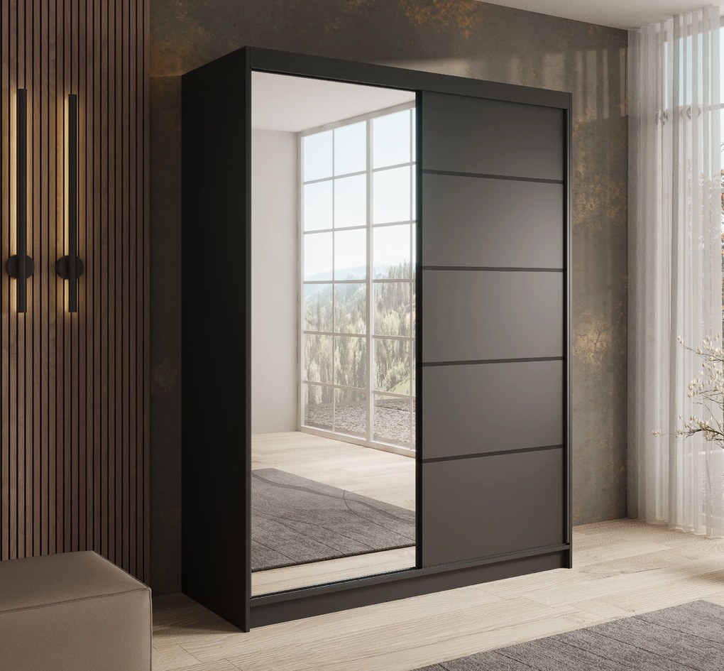 ADRK Furniture Posuvná skříň Cardi 150 SW-CAR-150-BB