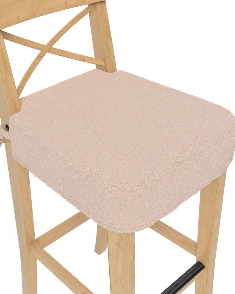 Sedák na židli IKEA Ingolf - barová barva růžová látka pletený vzor