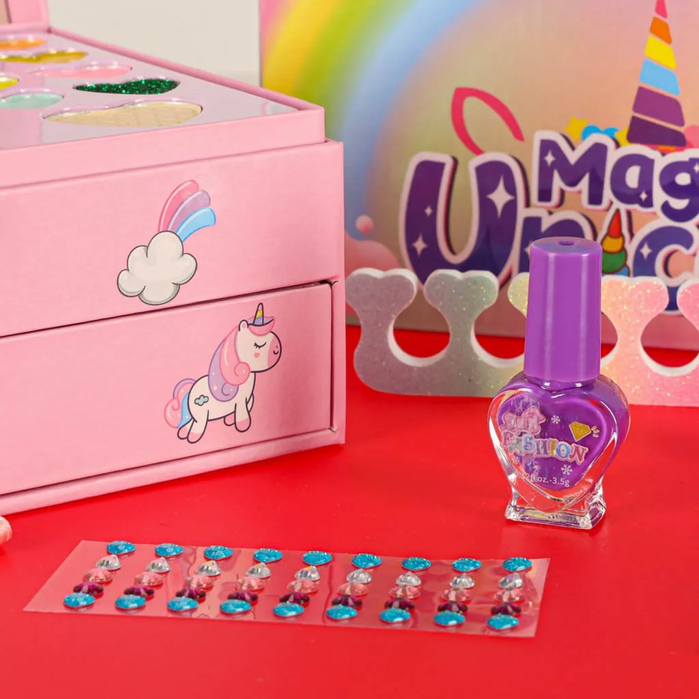 Creative Corner Sada na líčení a nehty make-up kosmetika stíny laky zásuvky jednorožec