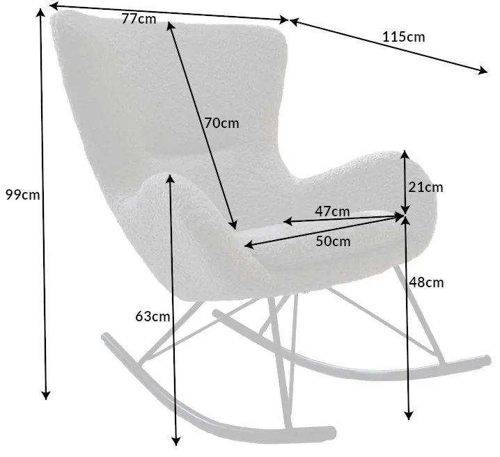 Designové houpací křeslo Sweden šedé