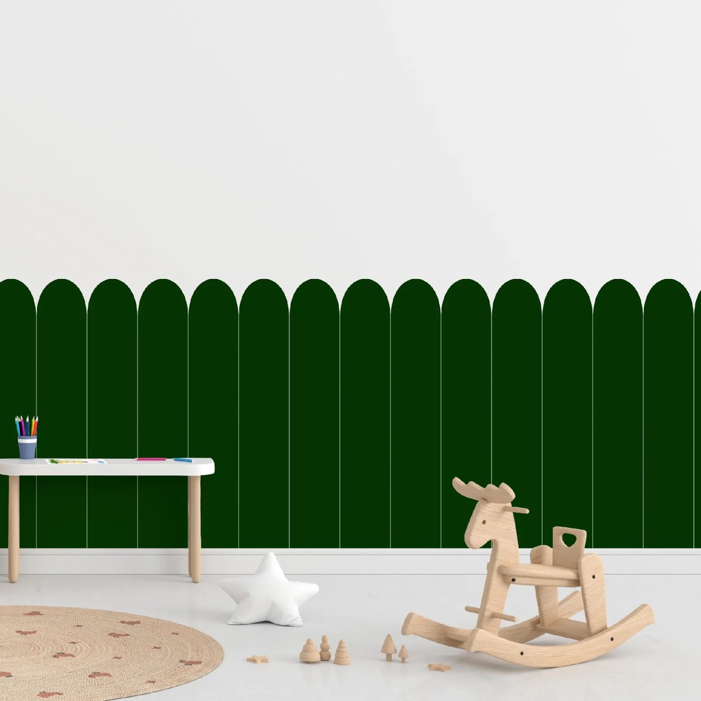 PIPPER. Textilní samolepící tapeta - Oblouk - Lahvově zelená barva Barva: Tmavá, Velikost: 100cm
