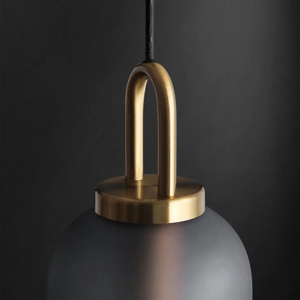 Toolight - Skleněná závěsná svítilna 1xE27 60W APP442-CP, zlatá, OSW-05934