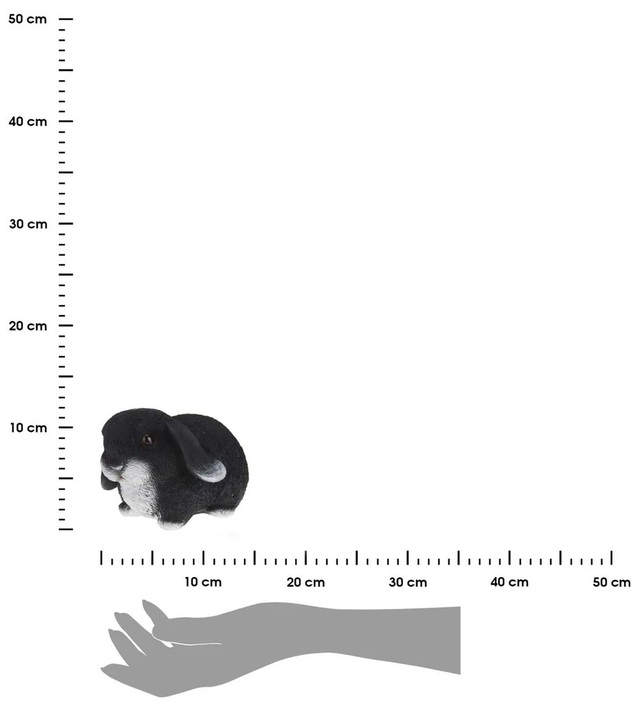 Zahradní figurka z polyresinu Bunny, 16 cm, černá