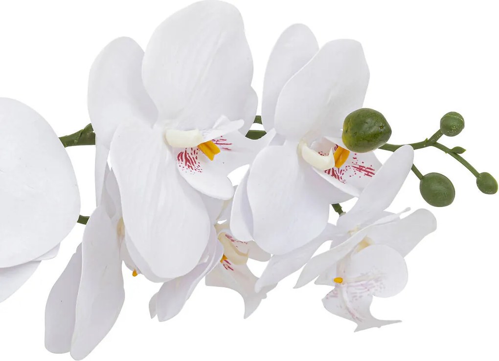 Bílý umělý vstavač v květináči CLERA, 52 cm