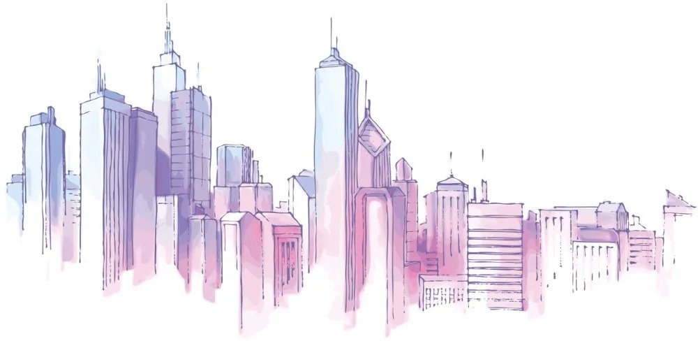 Malvis ® Obraz New York skica mrakodrapů Velikost: 140x70 cm