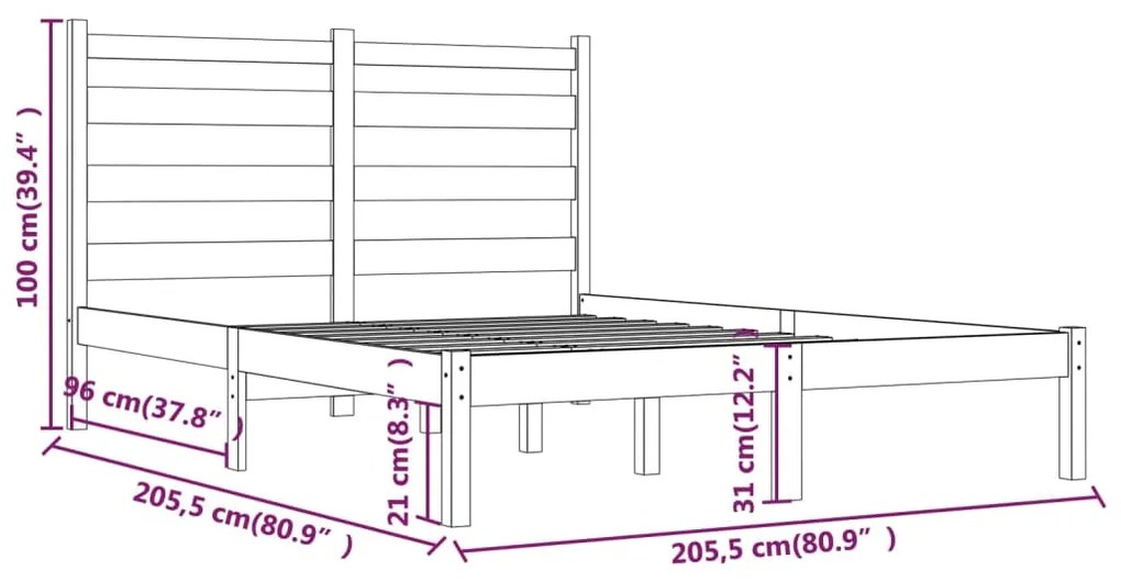 Rám postele masivní borovice 200 x 200 cm,  3103668