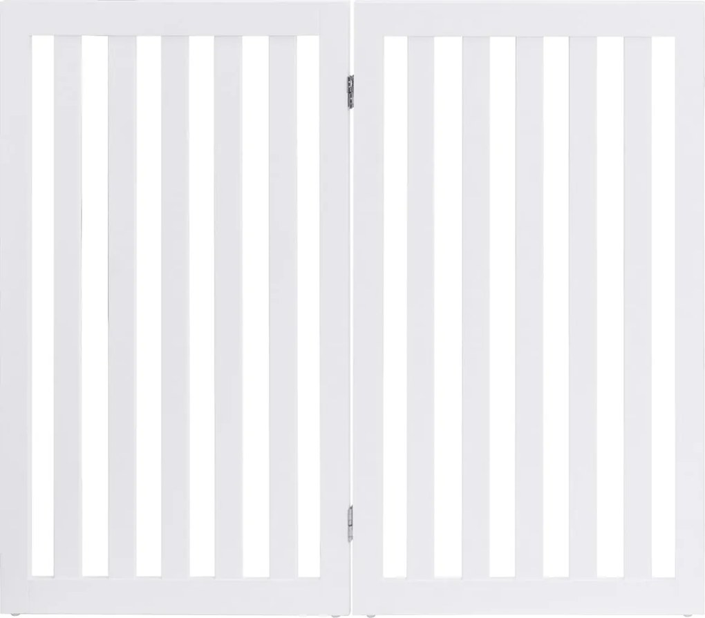 Costway Zábrana pro psy 89 cm vysoká 2 panely Ochranné dřevěné skládací (bílé