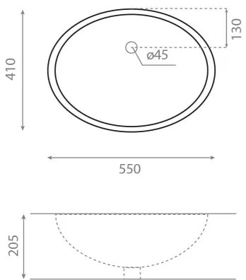 Bathco 0053 - Zápustné umyvadlo ANCONA 55x41 cm porcelán/bílá