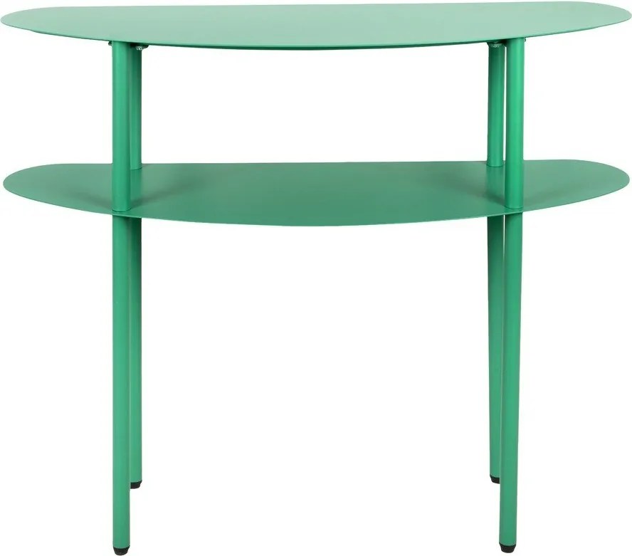 Zelený kovový konzolový stolek 28x90 cm Cool Retro – Leitmotiv