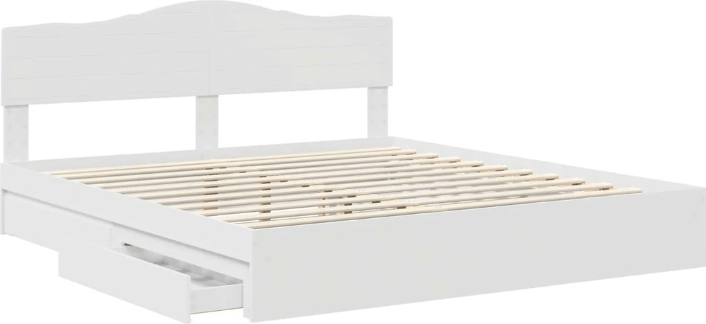 Postel s úložným prostorem Bílá 180 x 200 cm Kompozitní dřevo 3413068