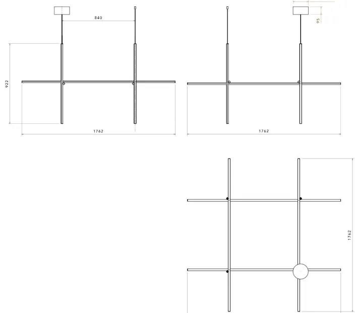 Flos Coordinates S4, závěsné svítidlo anodizovaná champagne, 161W 2700K
