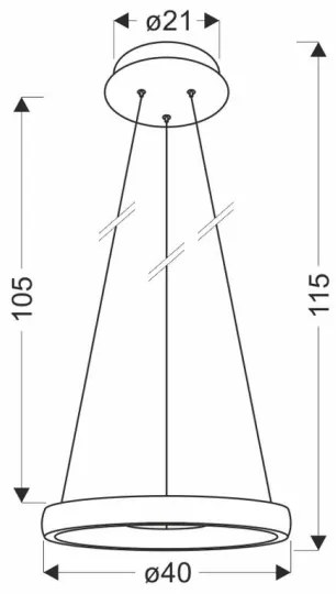 LED Lustr na lanku HASHIM LED/22W/230V pr. 40 cm měděná