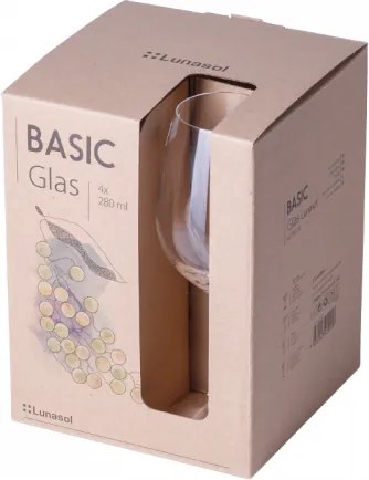 Lunasol - Poháry na bílé víno 280 ml set 4 ks – BASIC Glas Lunasol META Glass (322001)