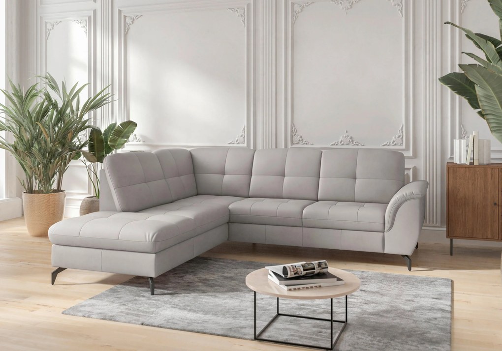 XXXLutz ROHOVÁ SEDAČKA, textil, kůže, světle šedá Sit & More - Sedací soupravy - 00014401631N