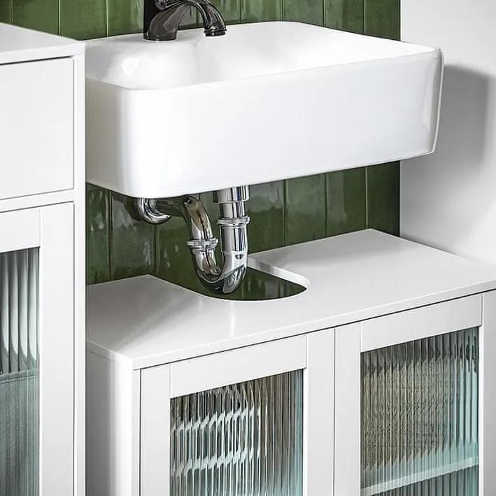 Sobuy SoBuy BZR115-W Skříňka pod umyvadlo Koupelnová skříňka Koupelnový nábytek Bílá 60x58x30cm