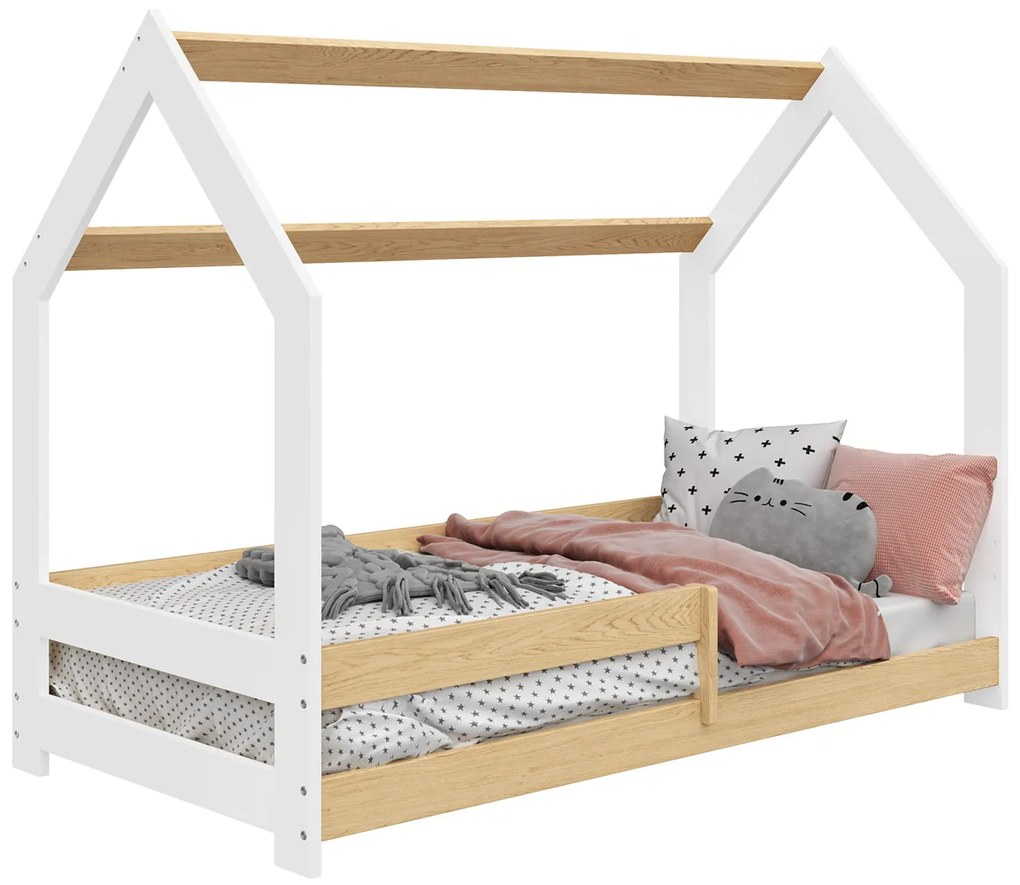Dětská postel Domeček 160x80 D5 bílá s roštem
