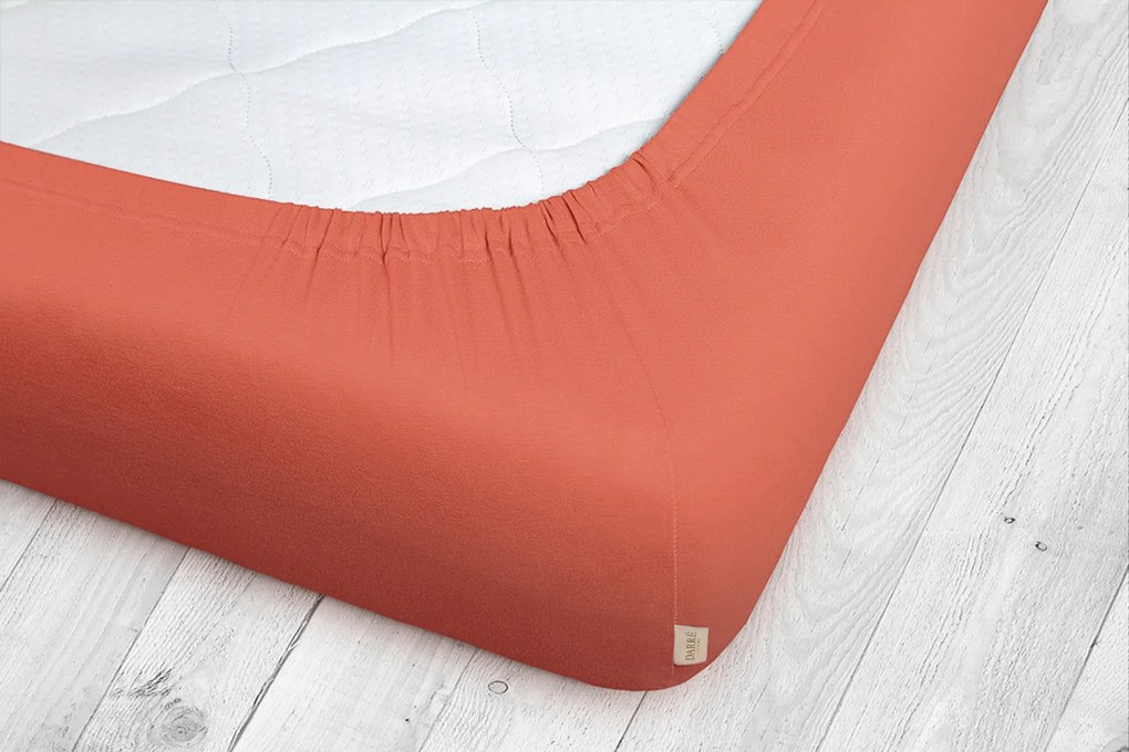 Jersey prostěradlo tmavě lososové na výšku matrace do 20 cm Velikost: 60 x 120