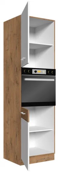 Vysoká kuchyňská skříňka pod troubu Woodline 60 DP-210 2F, Barva: Dub lancelot / matera