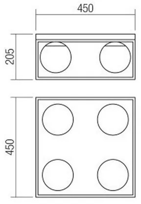 Redo 01-3055 - Stropní svítidlo ZODIAC 4xE14/28W/230V