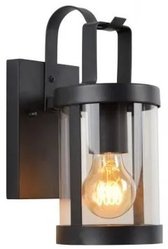 LUCIDE LINDELO Wall Light IP23 E27 H28cm Black, venkovní svítidlo