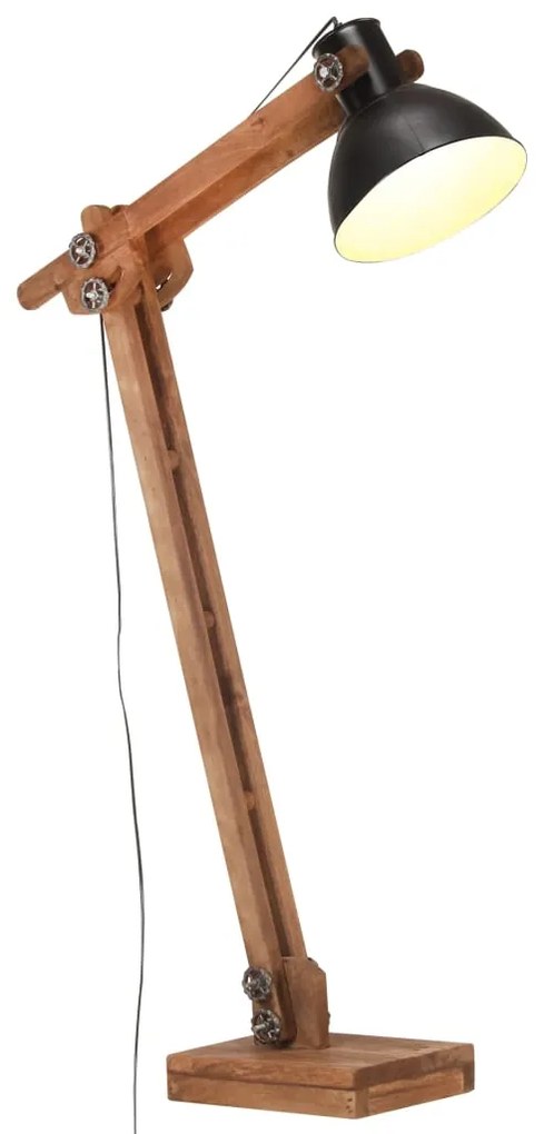Stojací lampa černá masivní mangovníkové dřevo E27 320581