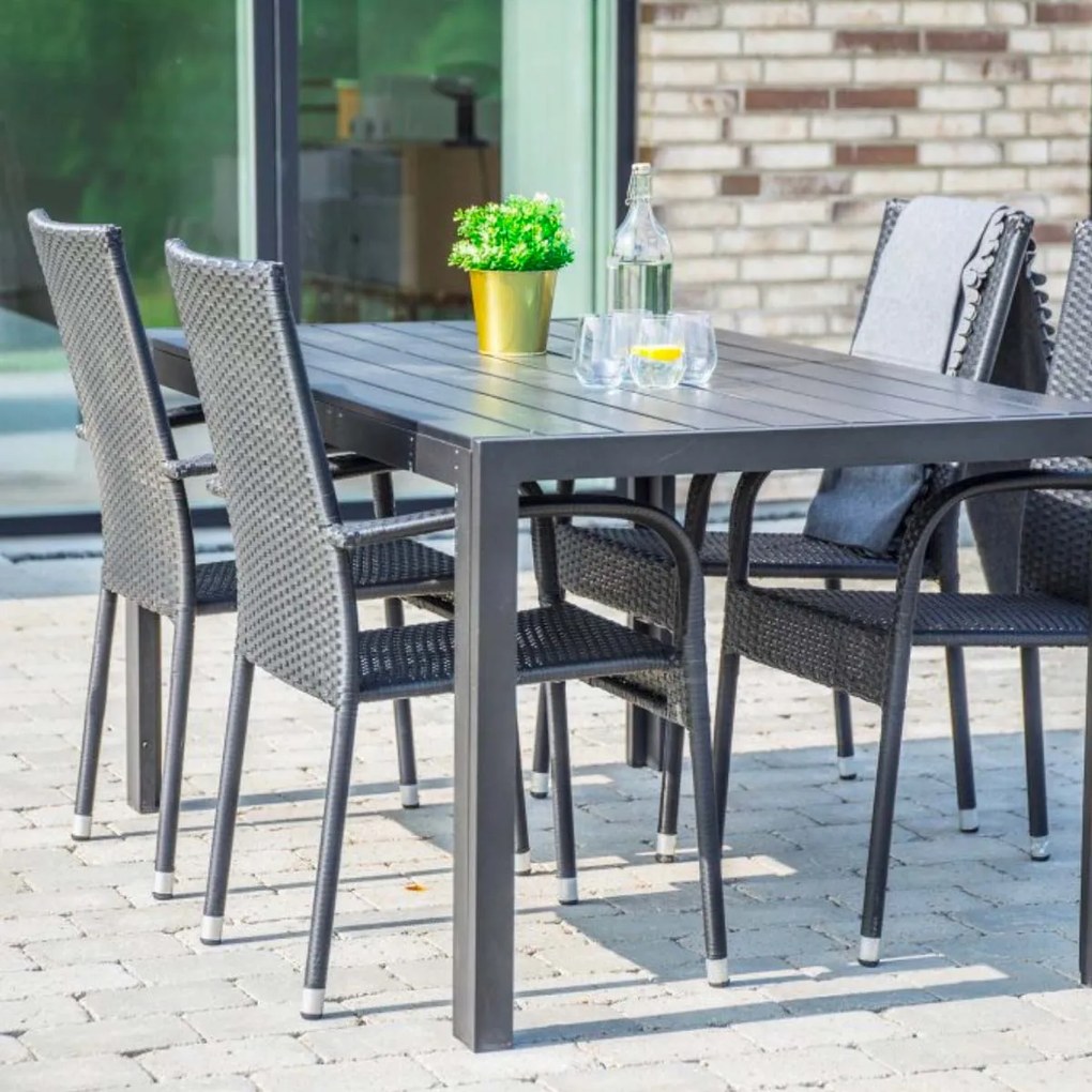 Vikio Zahradní ratanový set 140x80 pro 4 osoby DT255 antracit