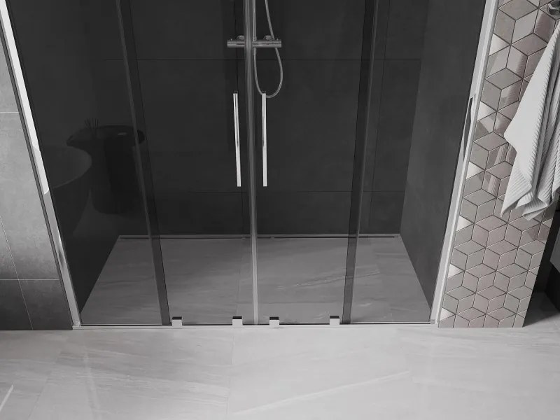 Mexen Velar Duo, posuvné sprchové dveře do otvoru 170 cm, 8mm šedé sklo, chromová, 871-170-000-42-01