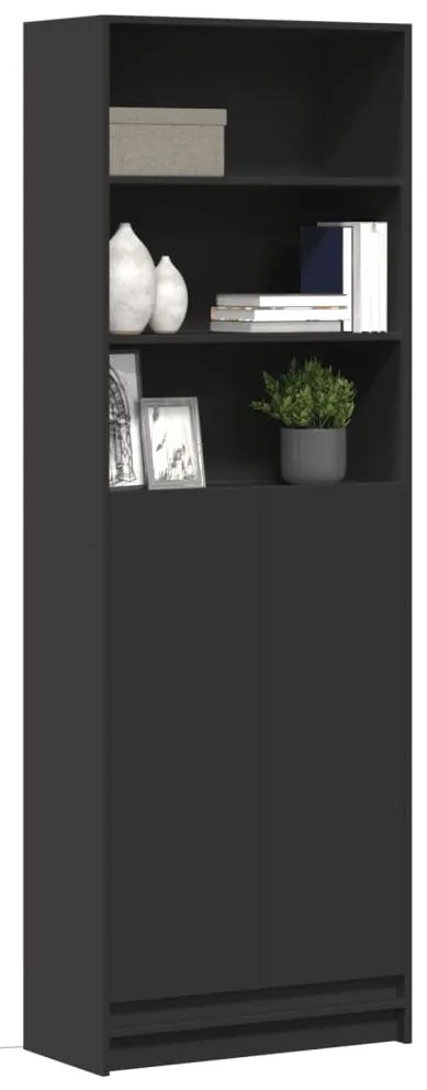 Skříň highboard s LED černá 69 x 32,5 x 200 cm kompozitní dřevo