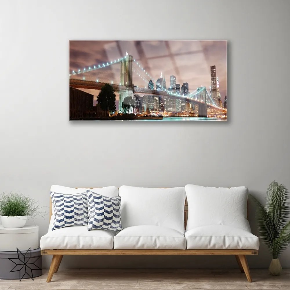 Obraz na skle Most Architektura Město 125x50 cm