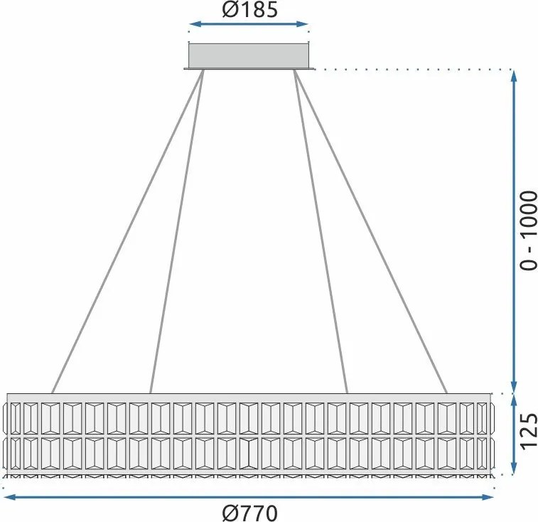 Toolight Toolight, LED stropní svítidlo 80cm + dálkový ovladač, APP1569-CP, zlatá, OSW-06988