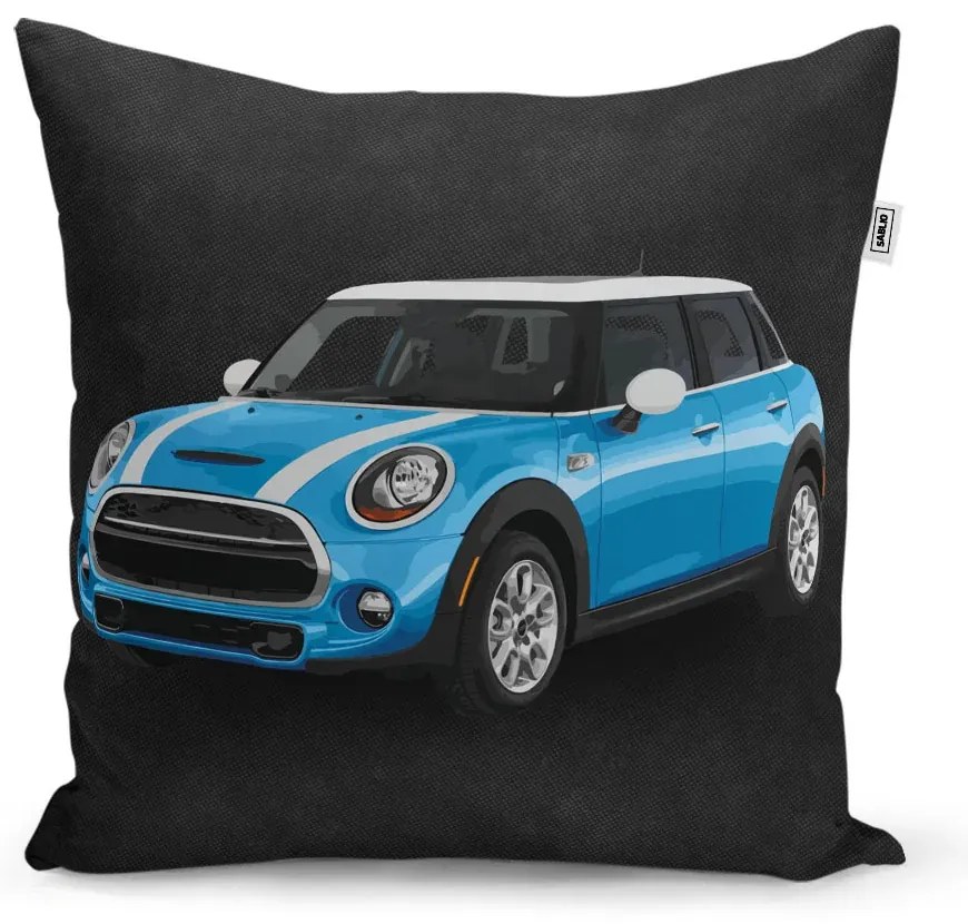 Sablio Polštář Mini sedan Černé pozadí - 40x40 cm