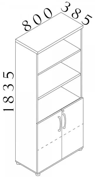 Vysoká skříň Visio LUX 80 x 38,5 x 183,5 cm