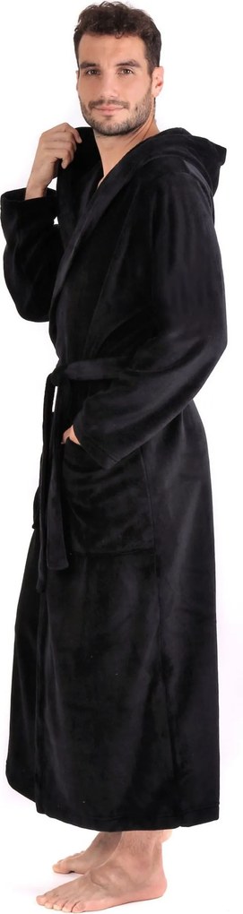 Pánský župan s kapucí Milano černý - M