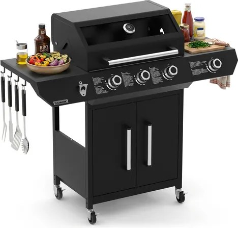 Plynový gril 3+1 13,5kW Varen Black 4,0 Kaminer