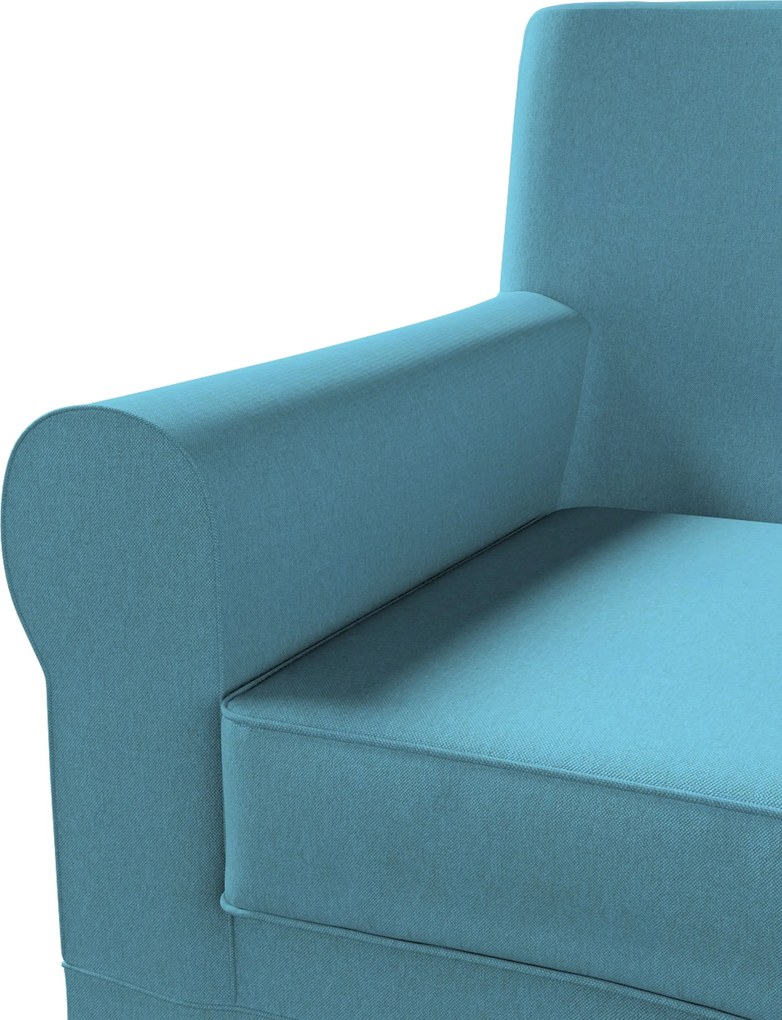 Potah na křeslo IKEA Ektorp Jennylund barva modrá látka pletený vzor