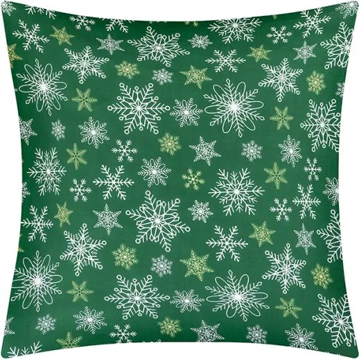 Bellatex Polštářek VÁNOCE 40x40 cm Hvězda Zelená,Bílá