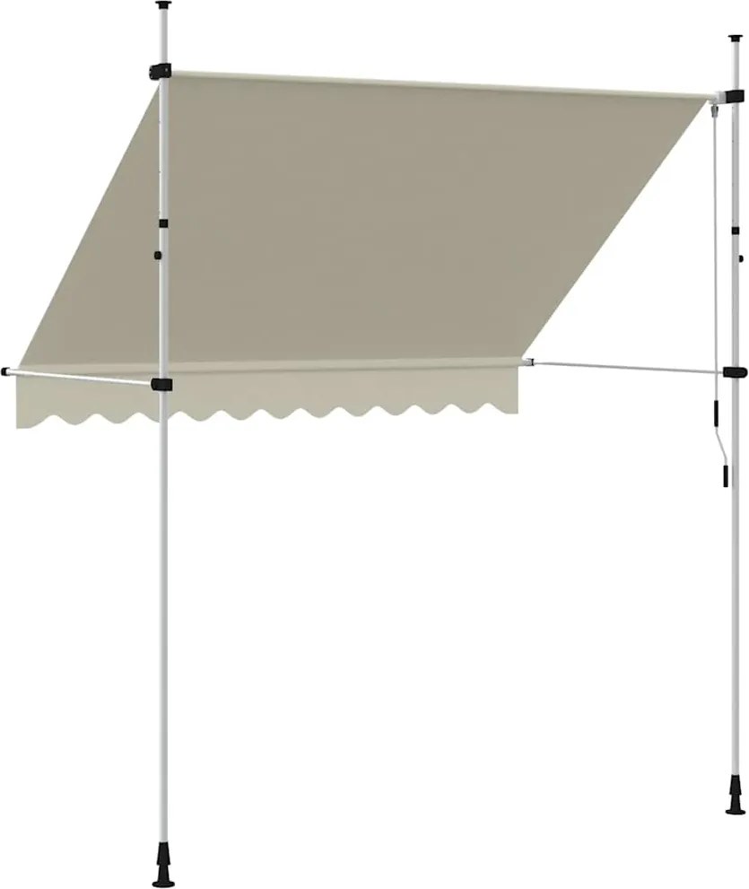 Ručně zatahovací markýza 250 cm krémová 143695
