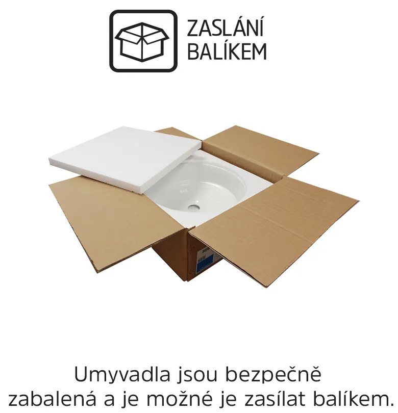 Mereo Mereo, Umyvadlo na desku bez přepadu, 465x375x115 mm, kulaté, keramické - pro zaslání balíkem, UC473812OP