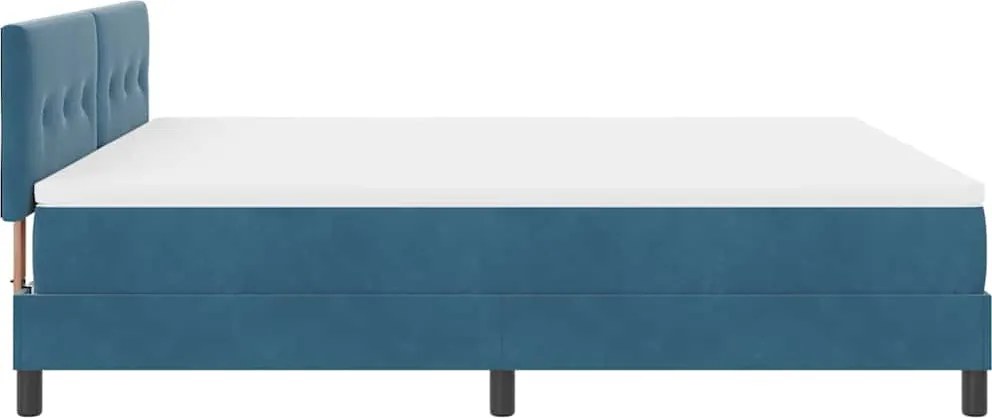 Postel s boxspringem s čelo Tmavě modrá 180 x 200 cm samet 3339192