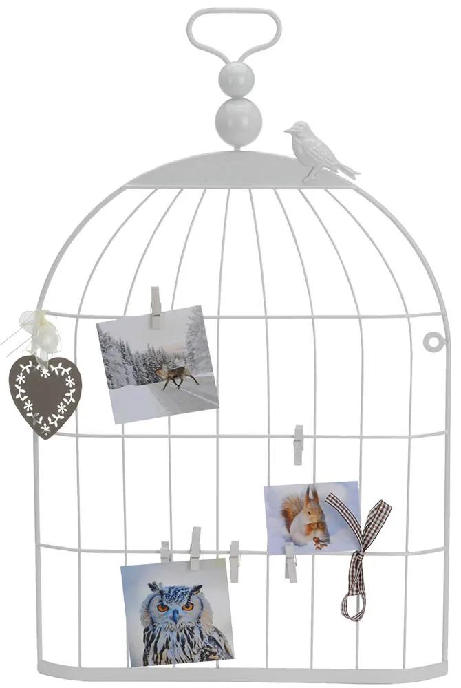 Dekorativní ptačí klec - věšák na obrázky, pohlednice, poznámky ... | BIANO