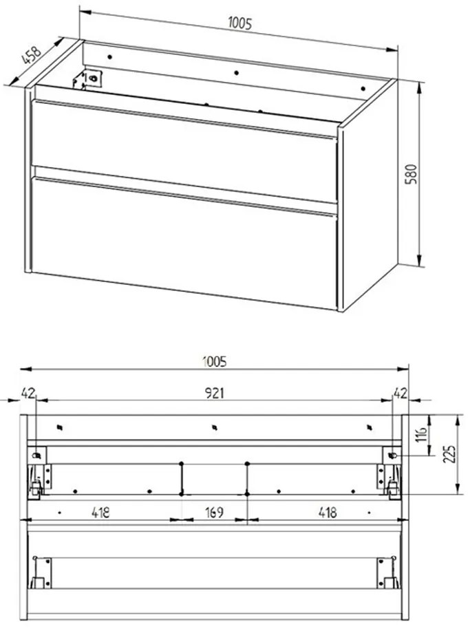 Mereo Mereo, Opto, koupelnová skříňka 101 cm, Multidecor, CN992SDSB1