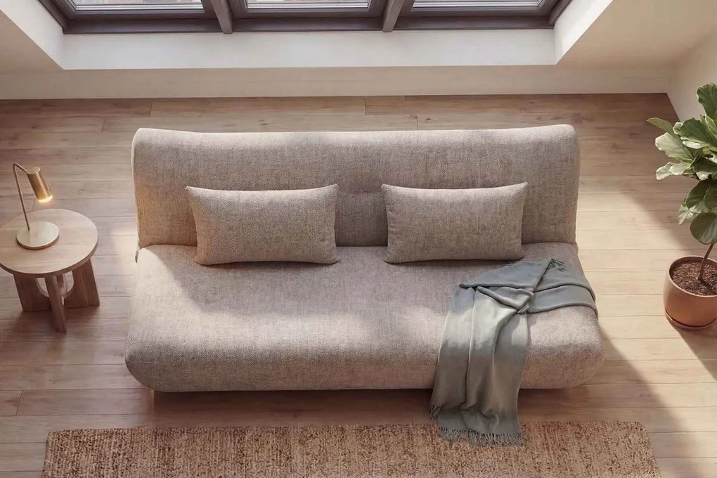 Designová rozkládací pohovka Litonya 200 cm šedo-hnědá