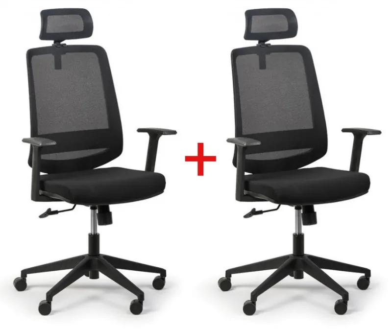 Kancelářská židle RICH 1+1 ZDARMA, černá