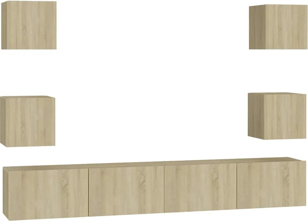 6dílný set TV skříněk dub sonoma kompozitní dřevo 3078978