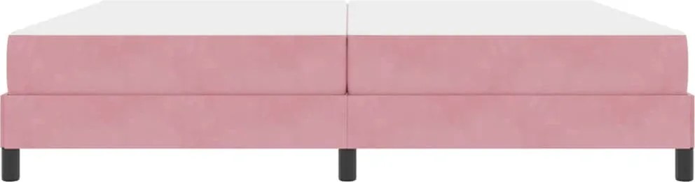 Postel s boxspringem s matrací Růžová 200 x 200 cm textil 3398718