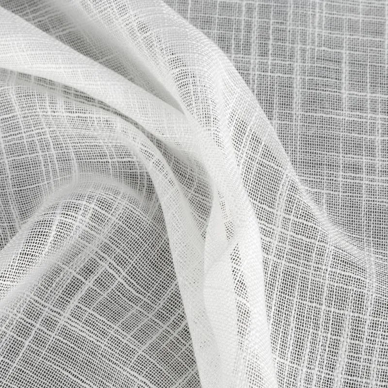 Bílý závěs na pásce LIREN v eko stylu 140x270 cm