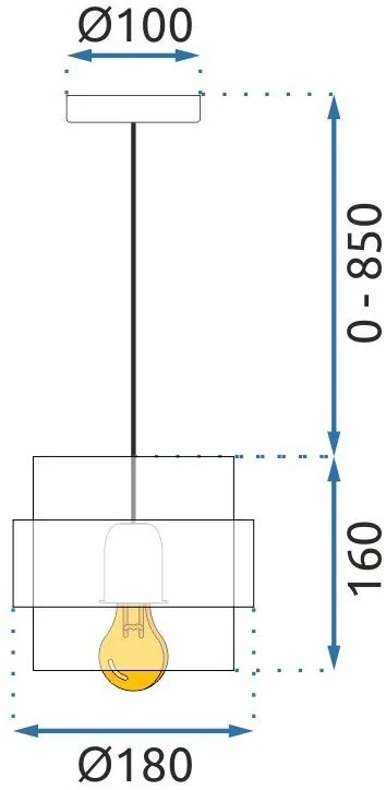 Toolight Závěsné svítidlo s APP1236-1CP Gold