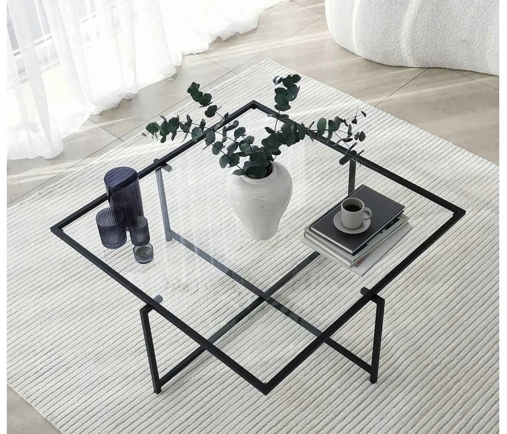 Designový konferenční stolek Vallerie 85 cm černý