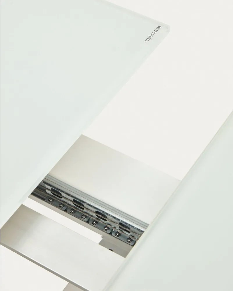 Rozkládací jídelní stůl s přídavnou deskou se skleněnou deskou 90x160 cm Atminda – Kave Home