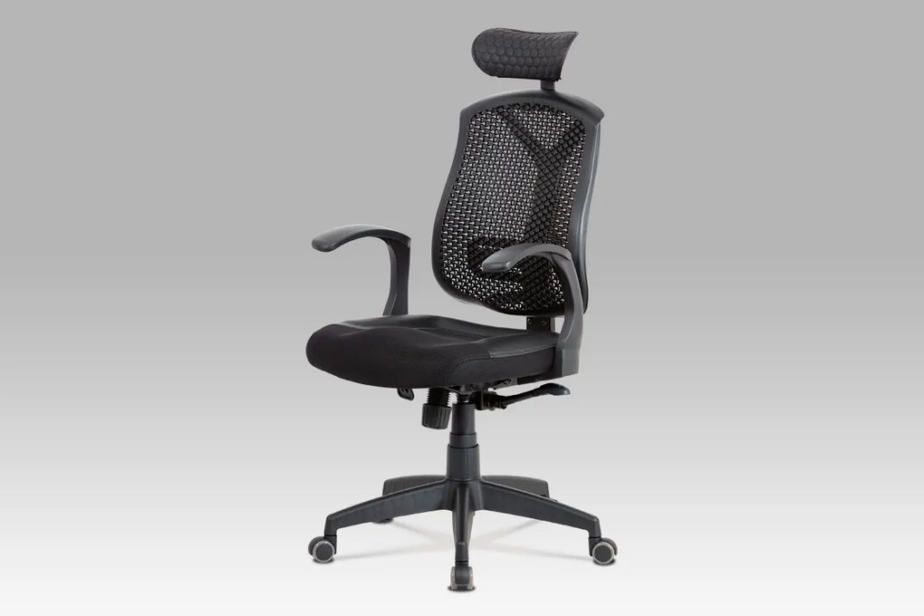Artium Kancelářská židle, synchronní mech., černá MESH, plastový kříž - KA-D705 BK